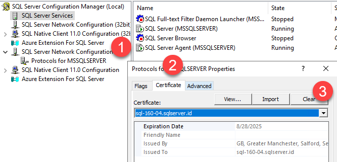 Configuring TLS Certificates for SQL Server