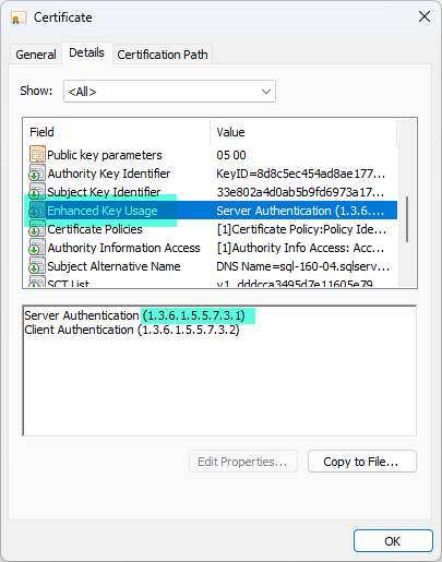 Configuring TLS Certificates for SQL Server